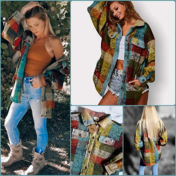 BiBi | Jackets & Coats | All Have Sold Sold Out Bibi Fall Cruiser Plaid ...